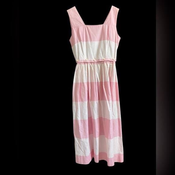 Lanz Originals | Dresses | Vintage Lanz Pinkwhite Stripe Square Neck ...